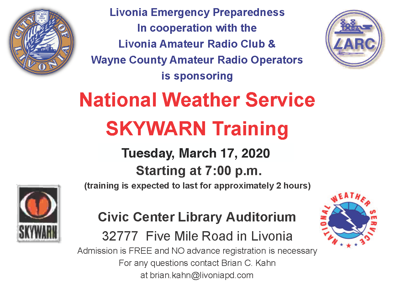 SkyWarn Training – Livonia Amateur Radio Club